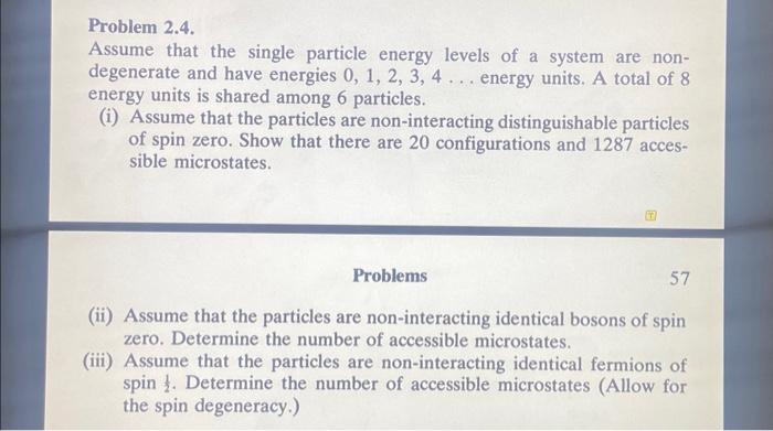 Solved Problem 2 4 Assume That The Single Particle Energy