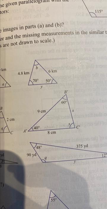 Solved 9. Find the scale factor and the missing measurements | Chegg.com