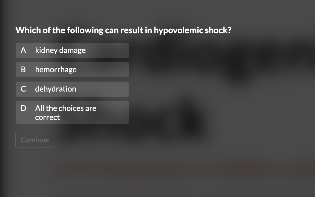 Solved Which of the following can result in hypovolemic | Chegg.com