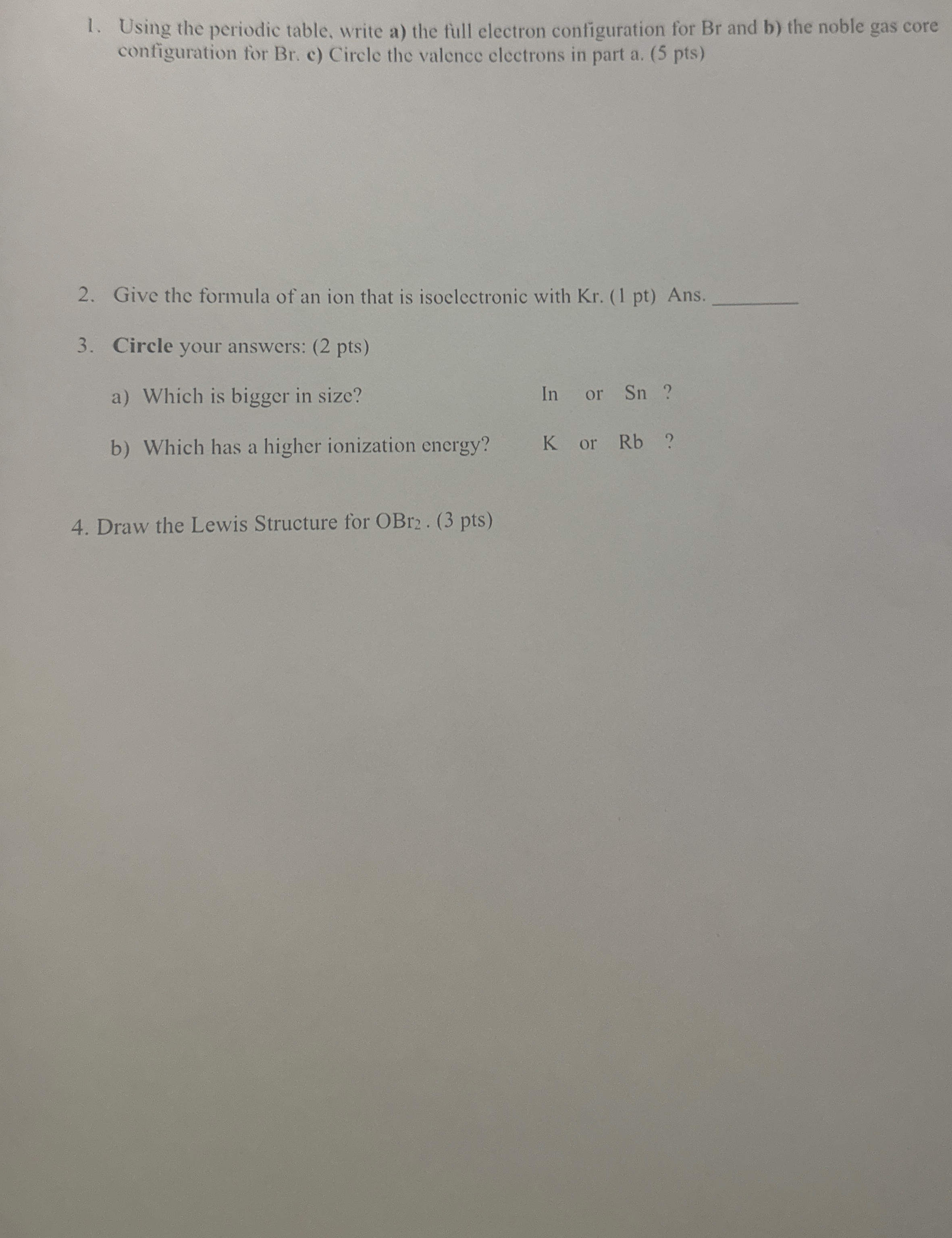 Solved Using The Periodic Table Write A ﻿the Full Electron