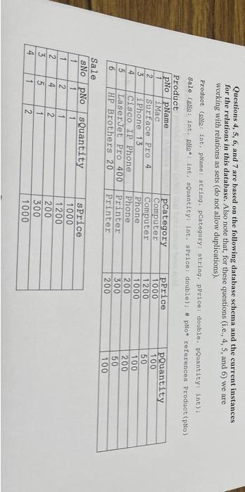 Solved Questions 4,5,6, and 7 are based on the following | Chegg.com
