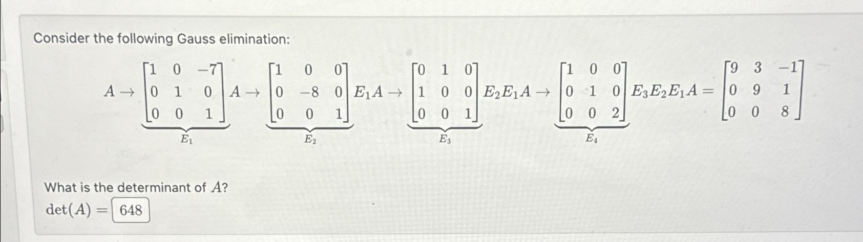 Solved Consider the following Gauss | Chegg.com