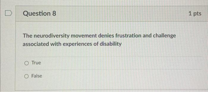 Solved The neurodiversity movement denies frustration and | Chegg.com