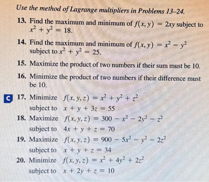 Solved In Problems 1-6, maximize or minimize subject to the | Chegg.com