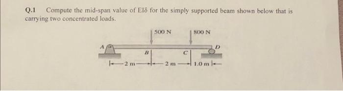Solved Q.1 Compute the mid-span value of Elo for the simply | Chegg.com