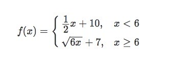 Solved is f(x) ﻿continuous at x=6?is f(x) ﻿differentiable at | Chegg.com