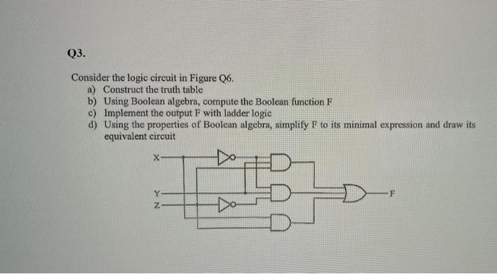 Solved Q3. Consider the logic circuit in Figure 26. a) | Chegg.com