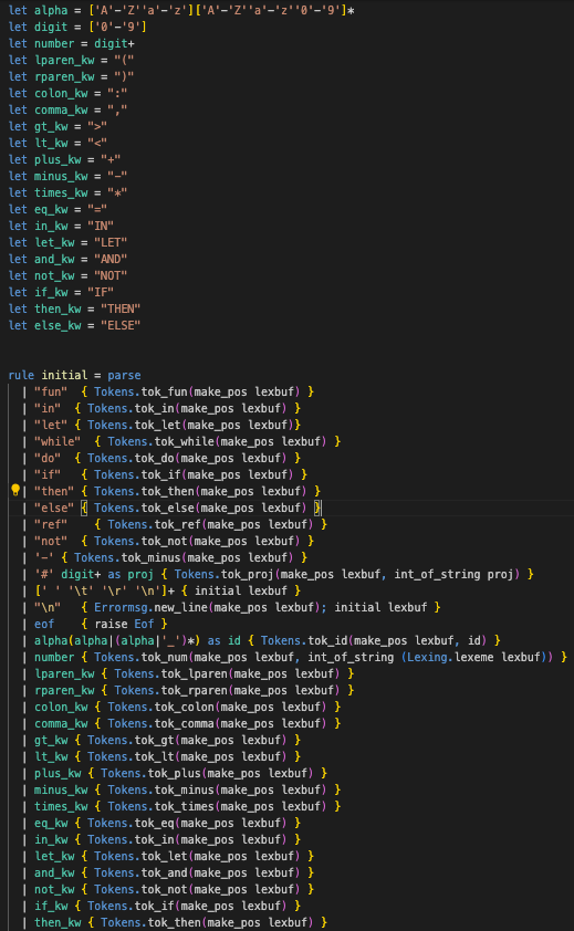 Solved this is lexing using ocamllex.given let | Chegg.com