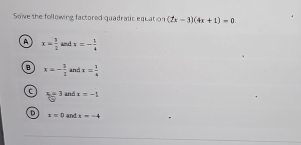 Solved Solve the following factored quadratic equation | Chegg.com