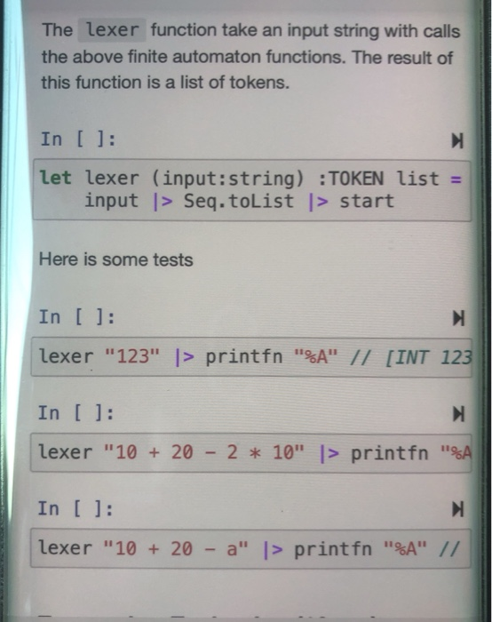 Lexer (20 pts) RUN ABOVE CELLS BEFORE CONTINUE First, | Chegg.com
