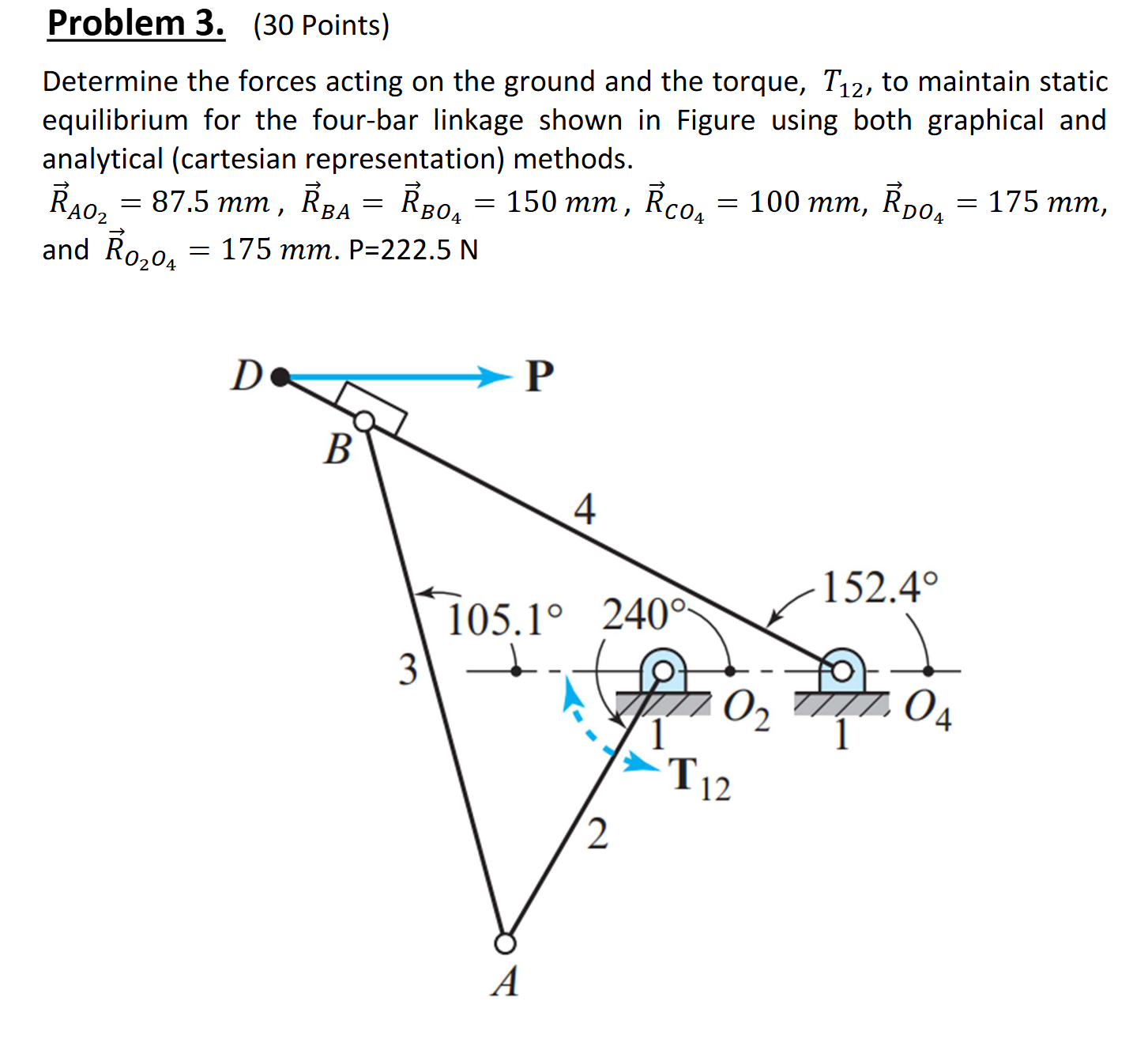 Solved by an EXPERT Problem 3. (30 ﻿Points)Determine the forces acting on | Chegg.com