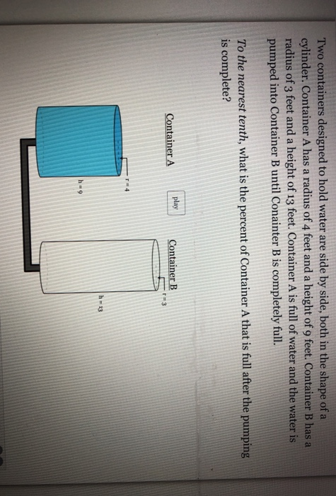 Solved Two containers designed to hold water are side by | Chegg.com