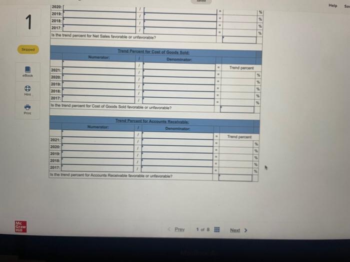 Solved HW Chapter 17 Assignment (i) 1 Compute trend percents | Chegg.com
