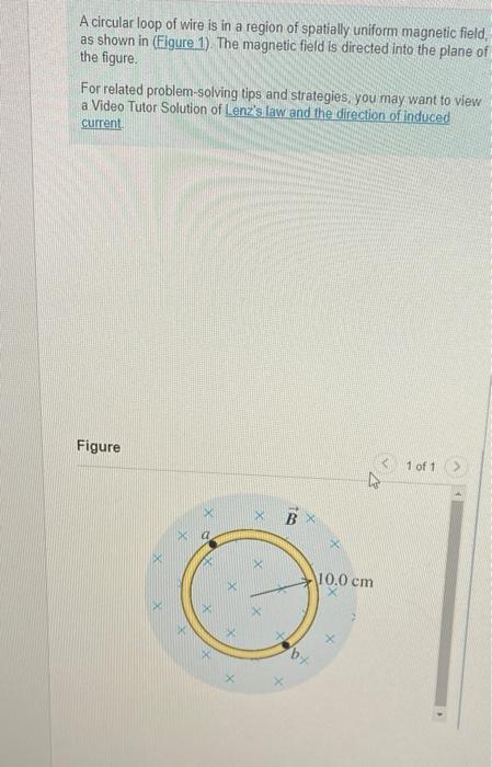 Solved A circular loop of wire is in a region of spatially | Chegg.com