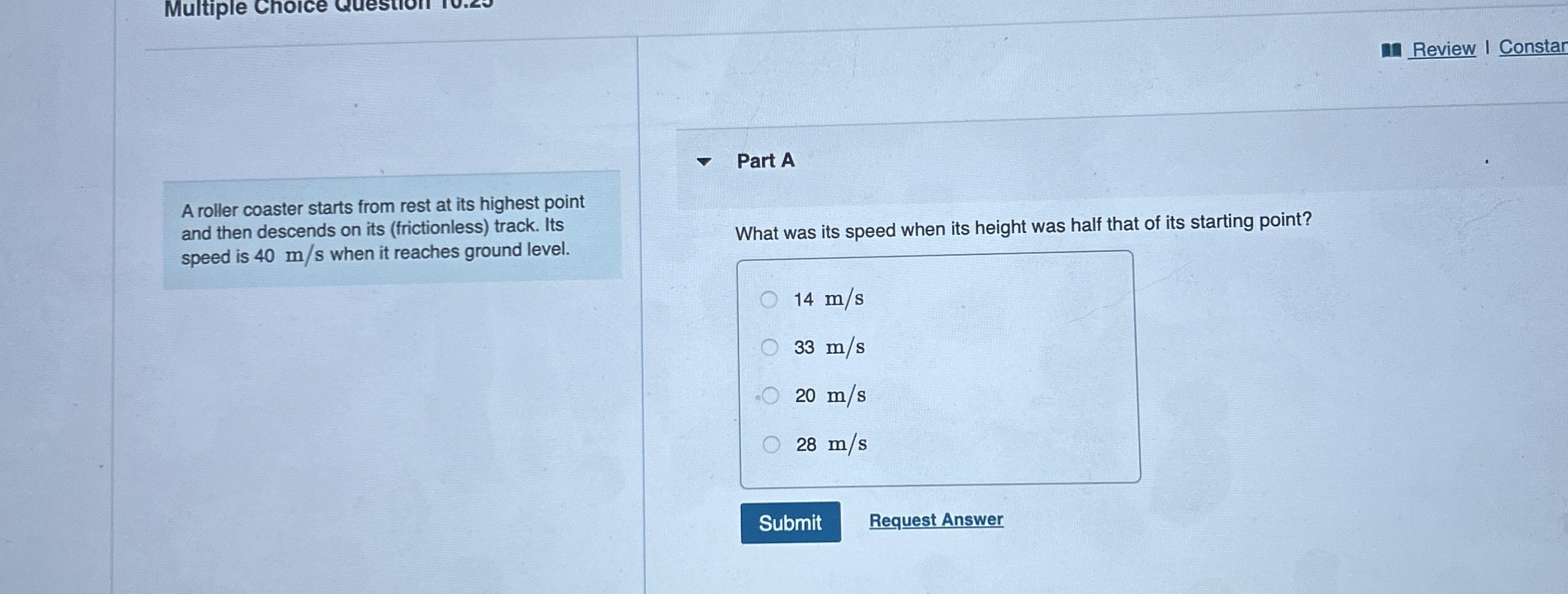 Solved A roller coaster starts from rest at its highest | Chegg.com