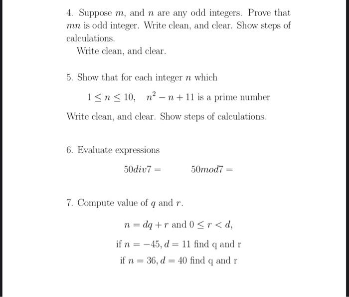 Solved 1. Represent the integers in decimal notation | Chegg.com