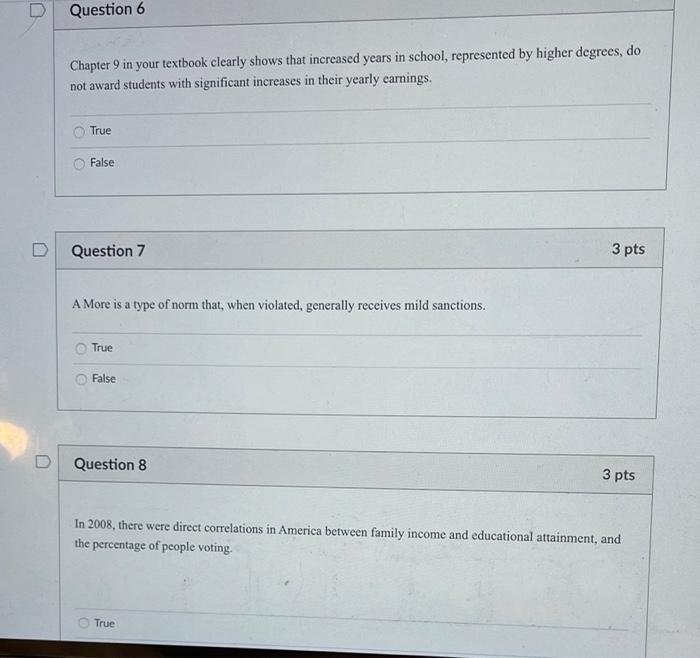 3 Question 3 According to Chapter 6 in your textbook, | Chegg.com