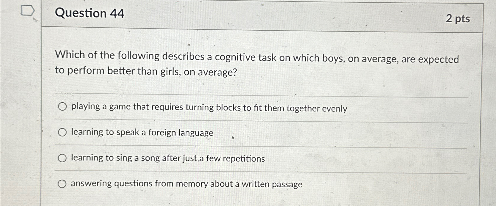 Solved Question 442 ﻿ptsWhich of the following describes a | Chegg.com