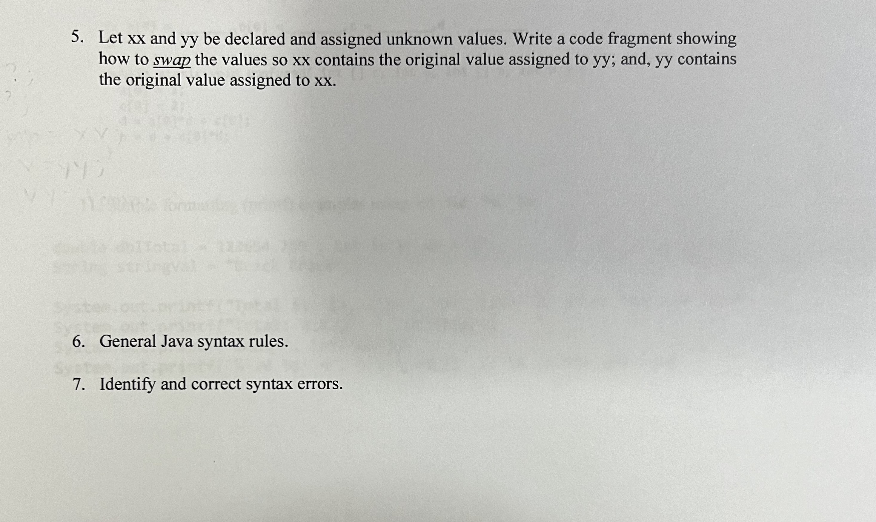Solved Let × ﻿and yy be declared and assigned unknown | Chegg.com