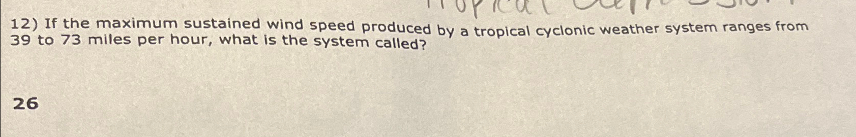 Solved If the maximum sustained wind speed produced by a | Chegg.com