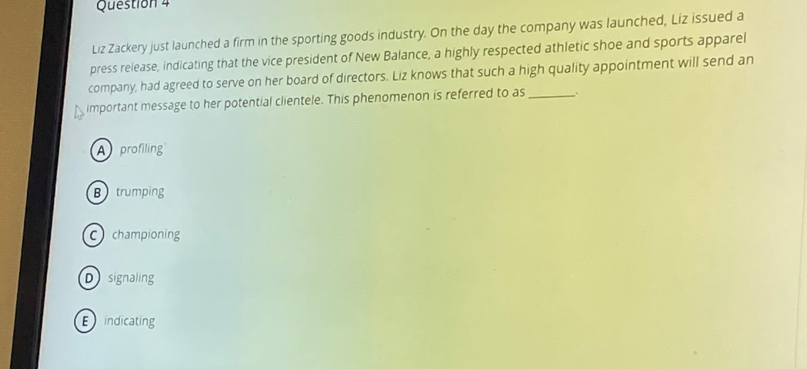 Solved LIz Zackery just launched a firm in the sporting | Chegg.com