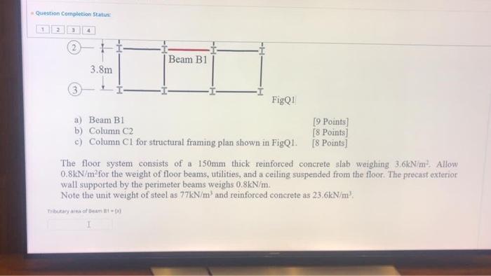 Solved Pretion Status Using the tributary area method, | Chegg.com