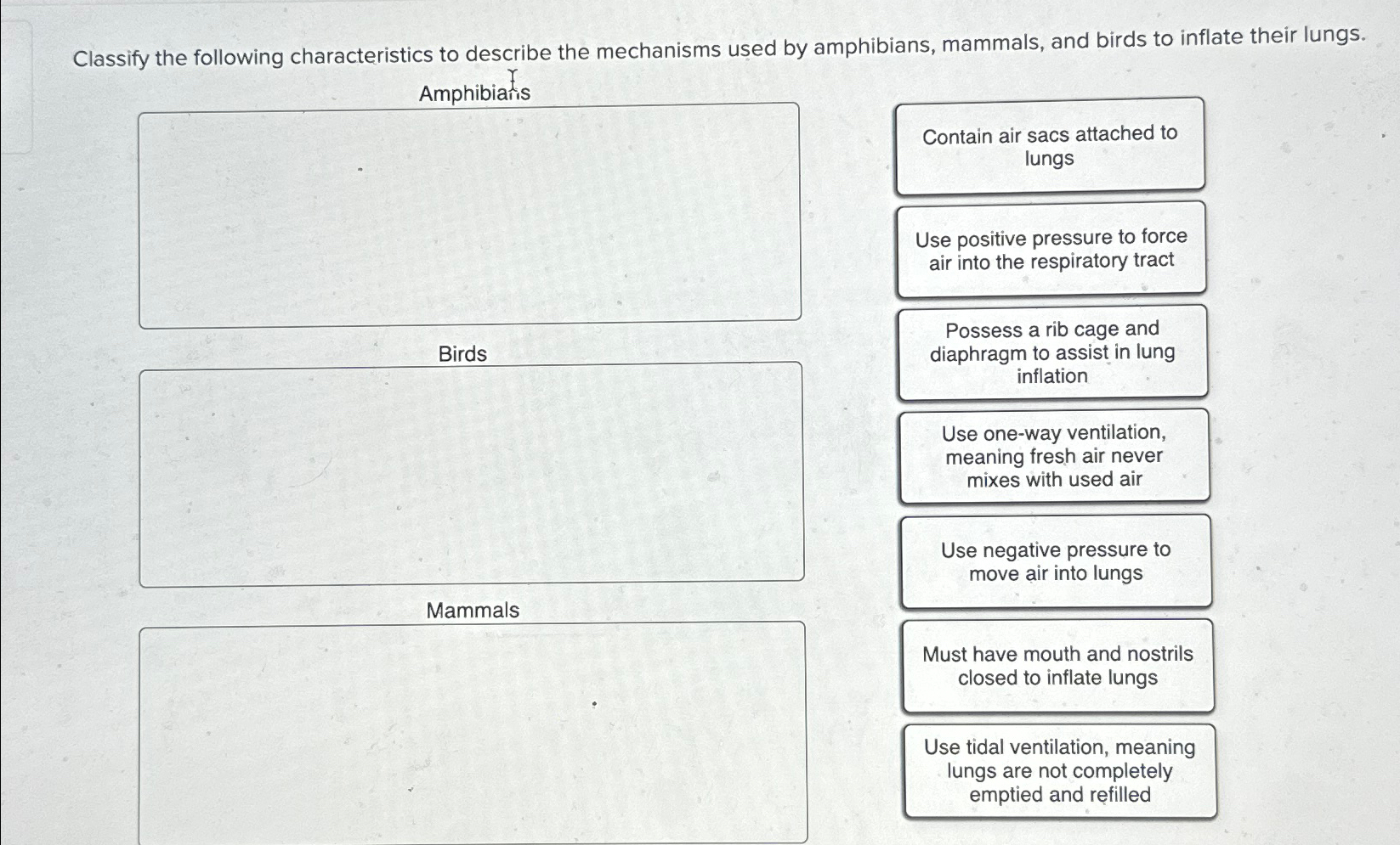 Solved Classify the following characteristics to describe | Chegg.com