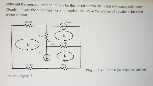 Solved Write out the mesh-current equations for the circuit | Chegg.com