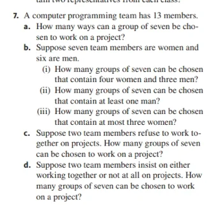 Solved A computer programming team has 13 ﻿members.a. ﻿How | Chegg.com