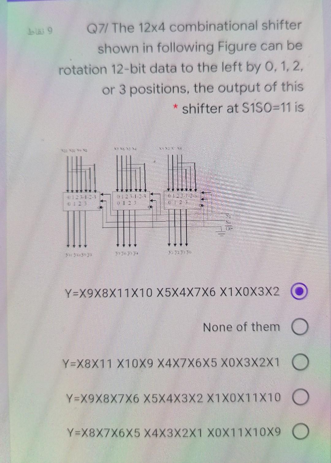 Solved bla 9 Q7/ The 12x4 combinational shifter shown in | Chegg.com