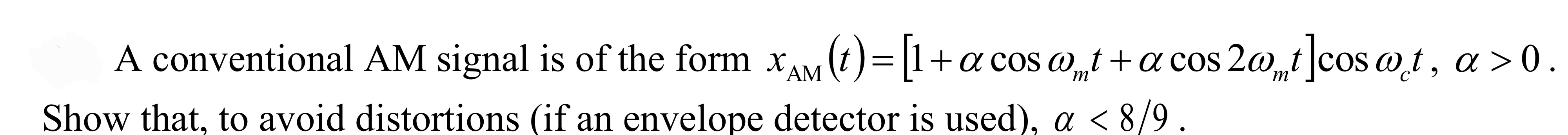 Solved A conventional AM signal is of the form | Chegg.com