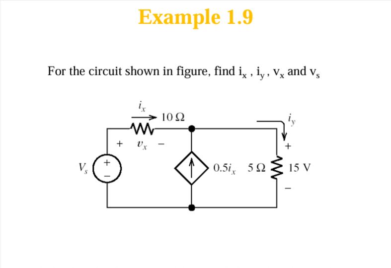 Solved Example 1.9For the circuit shown in figure, find | Chegg.com