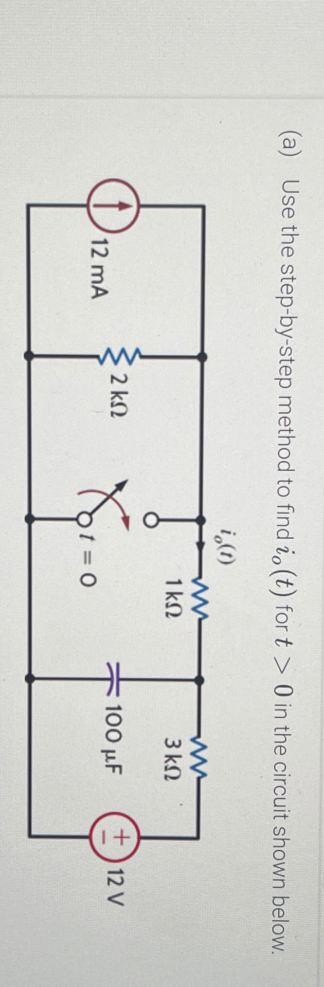 Solved (a) ﻿Use the step-by-step method to find io(t) ﻿for | Chegg.com