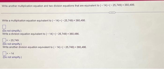 Solved Write another multiplication equation and two | Chegg.com