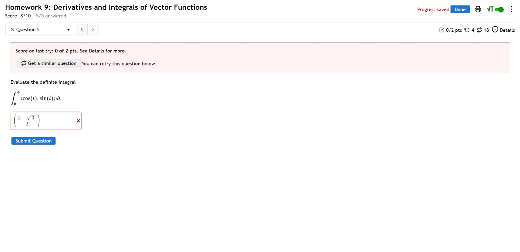 Solved Homework 9: Derivatives and Integrals of Vector | Chegg.com