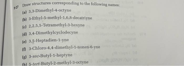 Solved 9.27 Draw structures corresponding to the following | Chegg.com