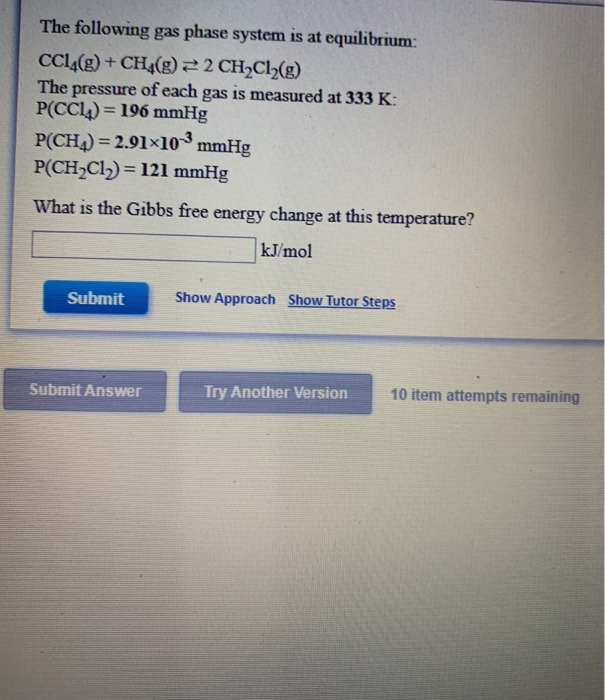 Solved The following gas phase system is at equilibrium: | Chegg.com