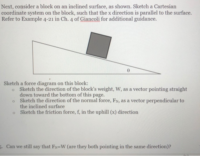 Solved Next, consider a block on an inclined surface, as | Chegg.com
