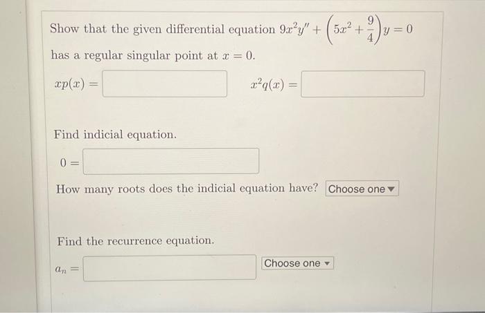 Solved Show that the given differential equation | Chegg.com