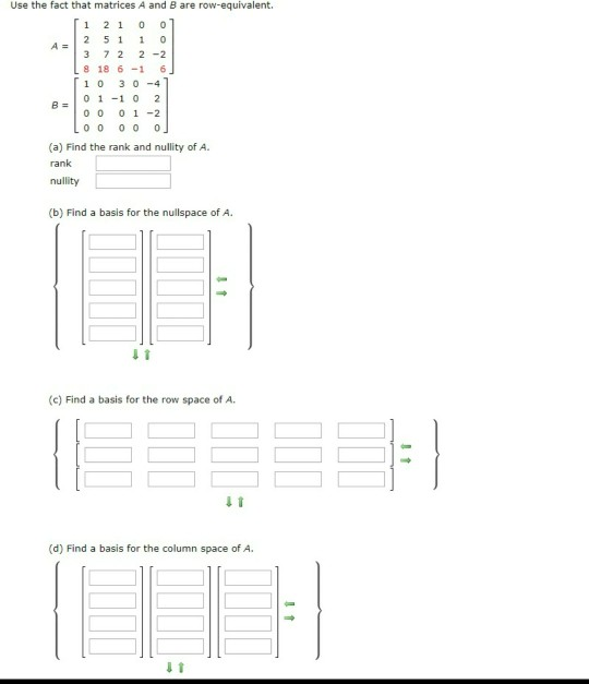 Solved Use the fact that matrices A and B are | Chegg.com