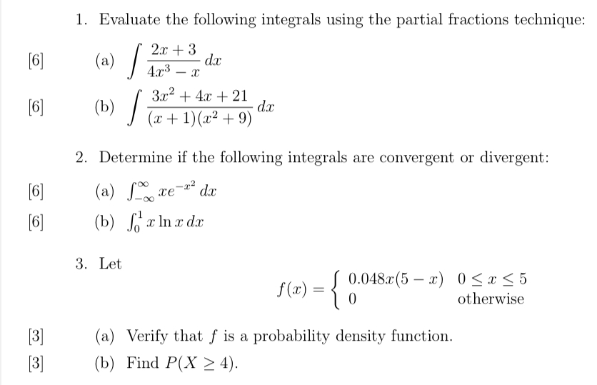 Solved Evaluate the following integrals using the partial | Chegg.com