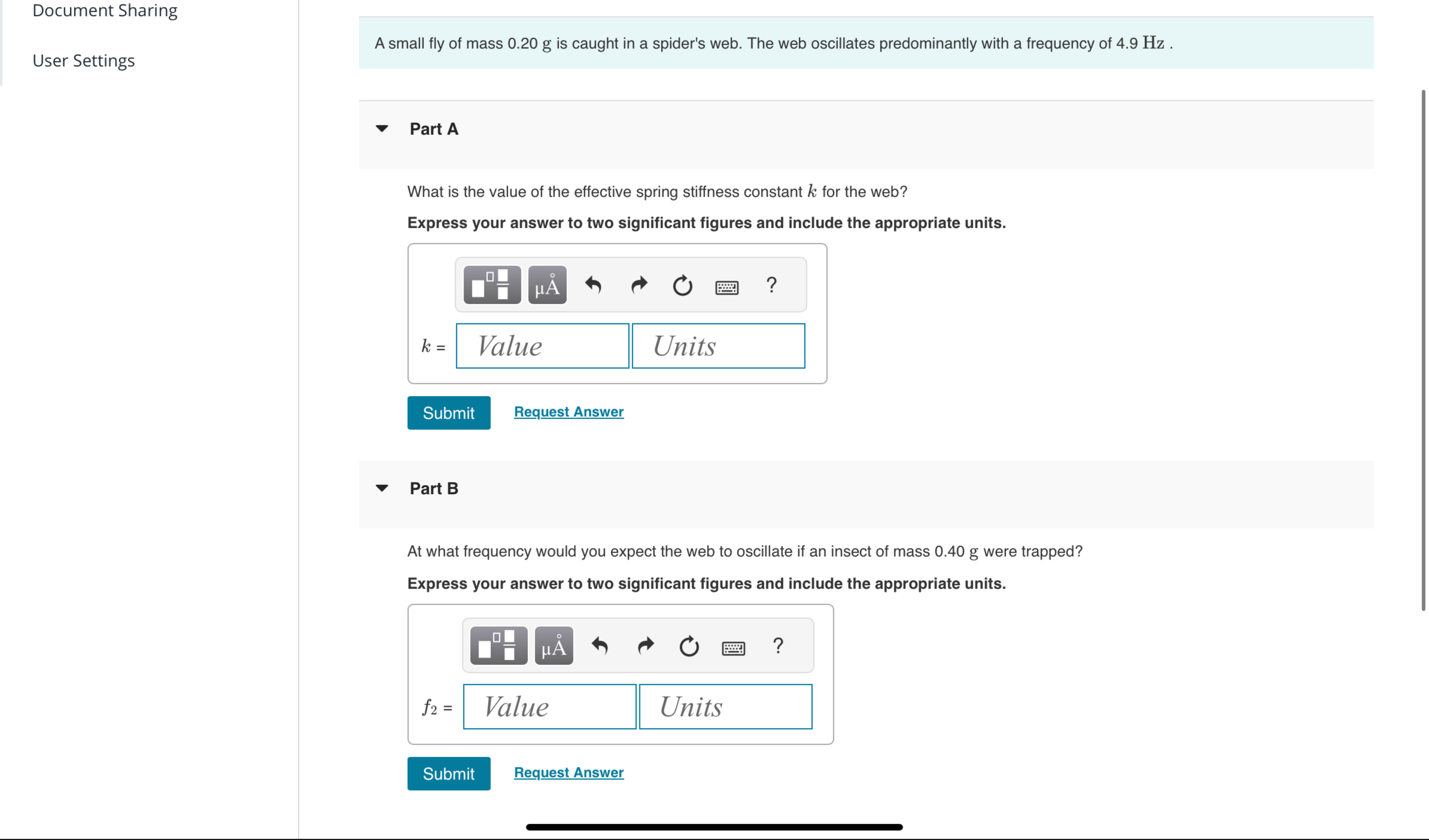 Solved Document SharingUser SettingsA small fly of mass | Chegg.com
