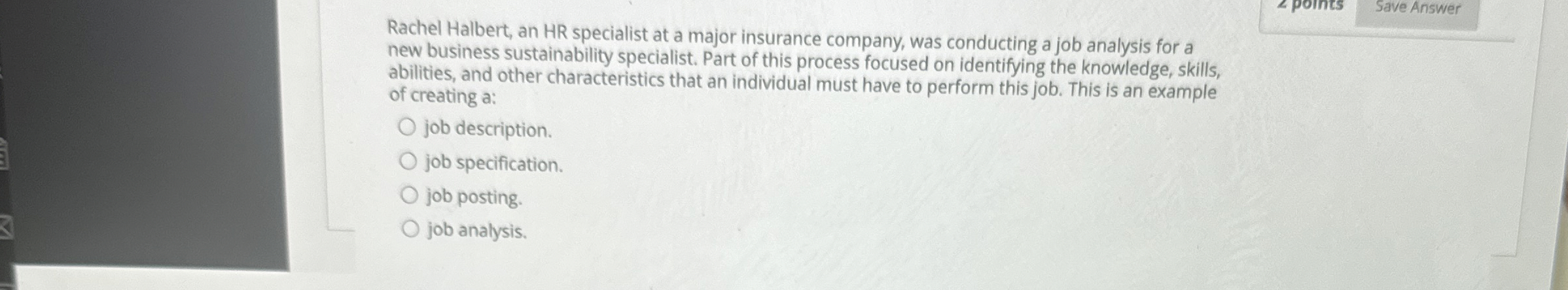 Solved Rachel Halbert, an HR specialist at a major insurance | Chegg.com