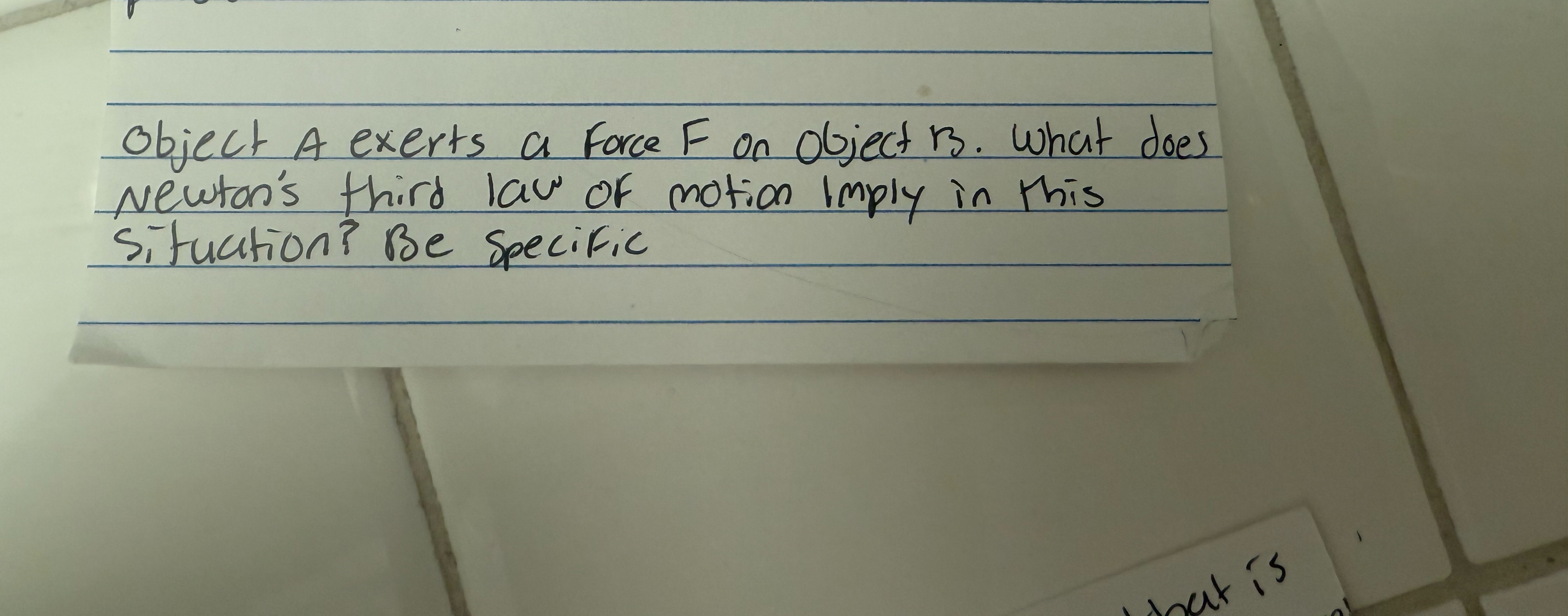 Solved Object A exerts a force F ﻿on object B. ﻿What does | Chegg.com