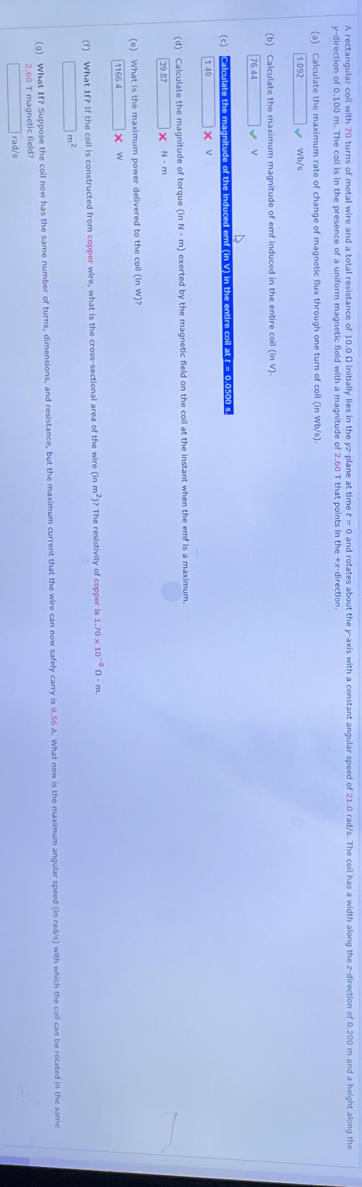 Solved y-direction of 0.100m. ﻿The coil is in the presence | Chegg.com