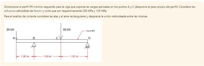 Solved Dimension the minimum IPE profile required for the | Chegg.com