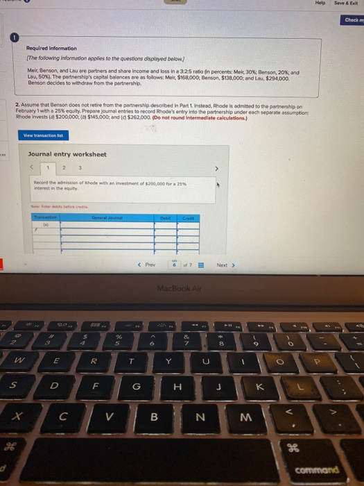 Solved Help Save & Exit Check Required information The | Chegg.com