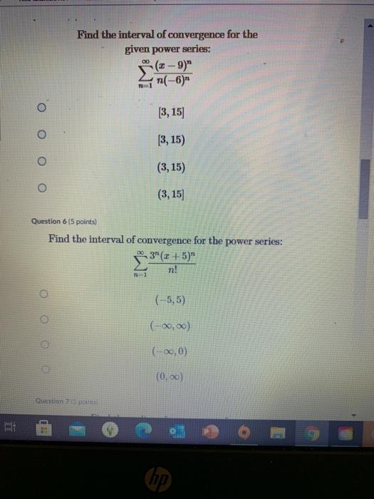 Solved Find the interval of convergence for the given power | Chegg.com