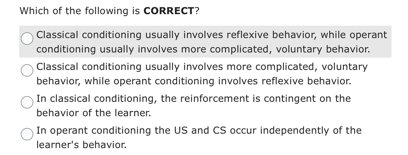 Solved Which of the following is CORRECT?Classical | Chegg.com