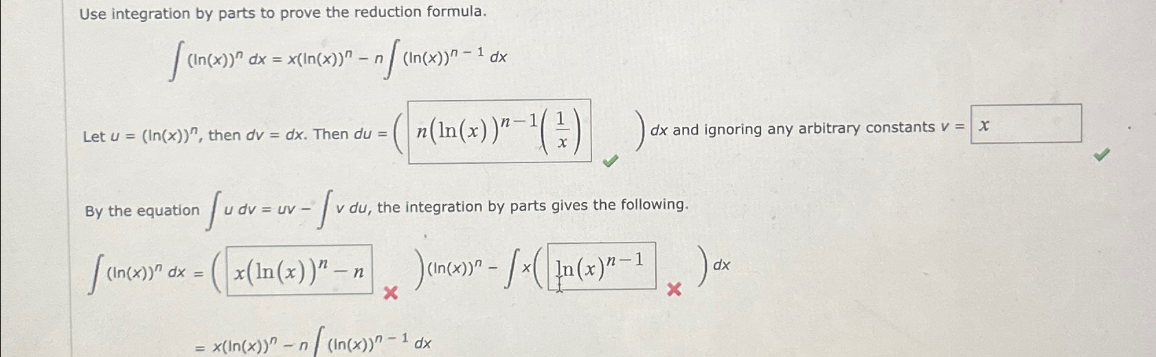 Solved Use integration by parts to prove the reduction | Chegg.com